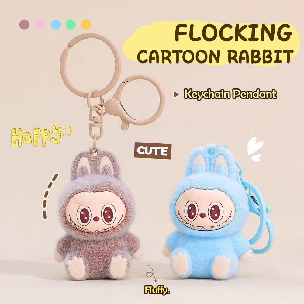 LABUBU Plush Keychain Macaron Vinyl Face Series POPMART Doll Cute ...