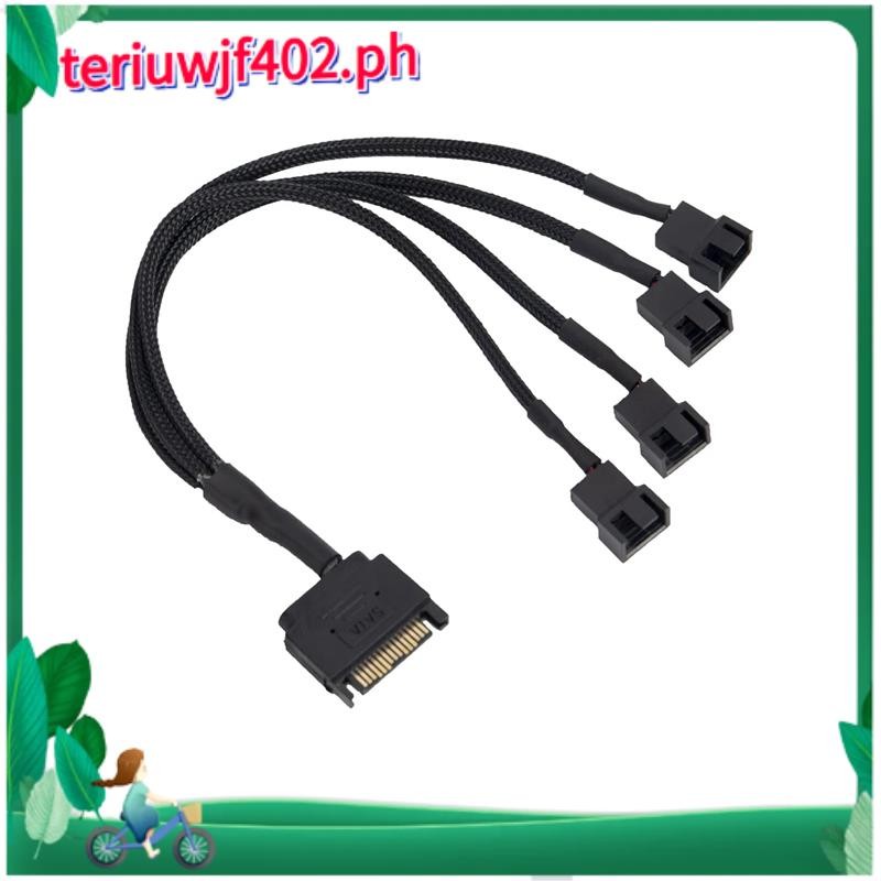 Cooling Fan Adapter Cable, 15 Pin SATA to 4 x 3 Pin / 4 Pin PMW 12V PC ...
