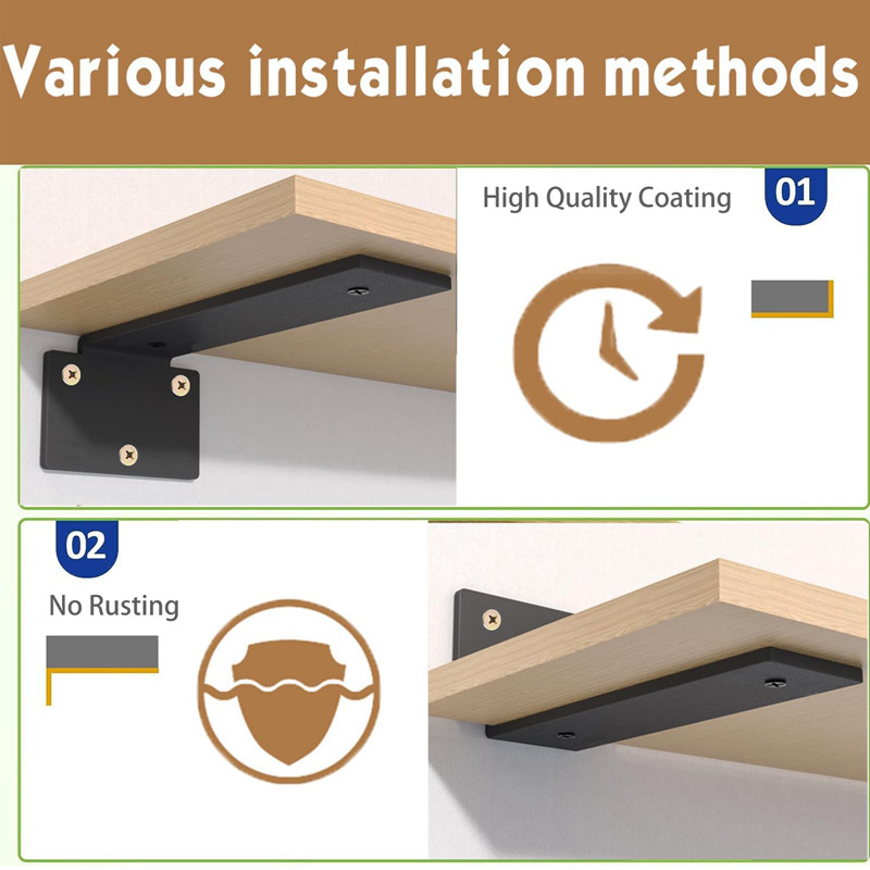Steel Heavy Duty Concealed Floating Wall Bracket Front and Back ...