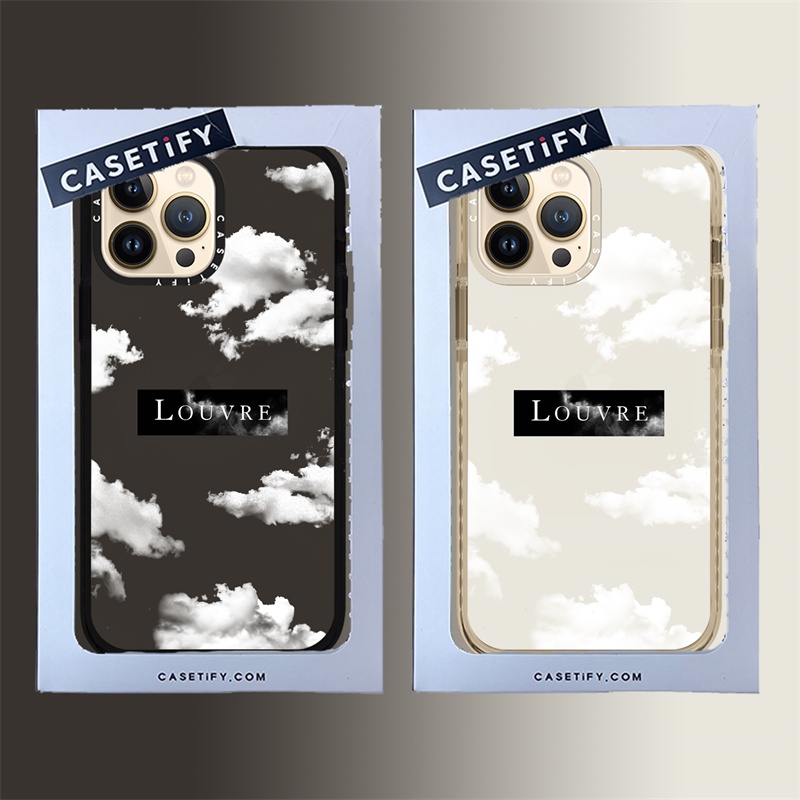 CASECASE X Louvre Nuage Black & Beige Soft TPU Clear Case For IPhone 15 14 13 12 11 Pro Max Mini ...