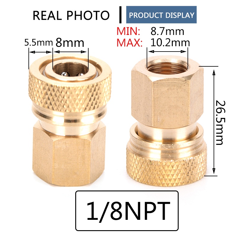 1pcs M10x1 Thread 1/8NPT 1/8BSPP Quick Disconnect 8mm Air Refilling ...