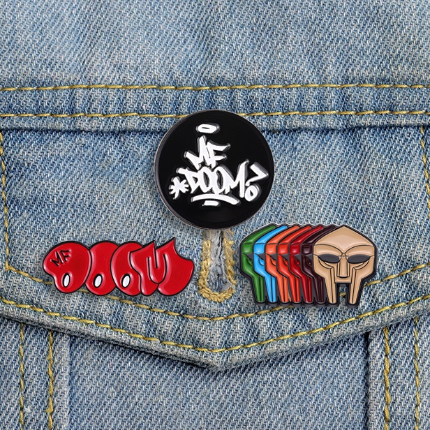 MF DOOM Metal Brooch Hip-hop Rock Punk Music Rapper Pin Color Mask ...
