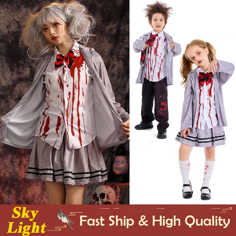 Zombie High School Uniform Grey Suit For Kids Boy Cosplay Costume For ...