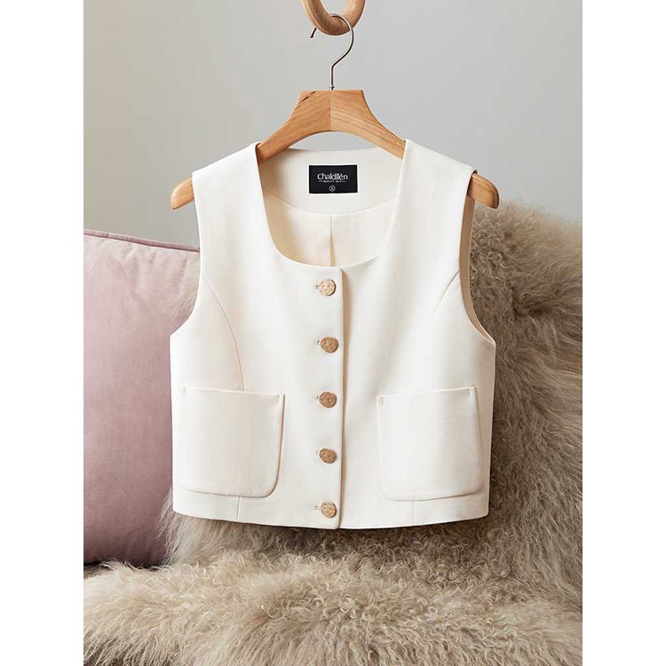 Spring and autumn women's fashionable short vests layered outer vests ...