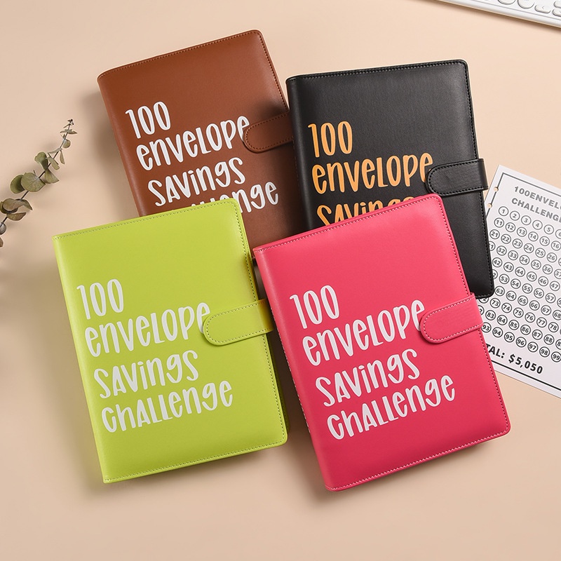 100 Envelope Savings Challenge Loose Leaf Notebooks for Daily Events of ...
