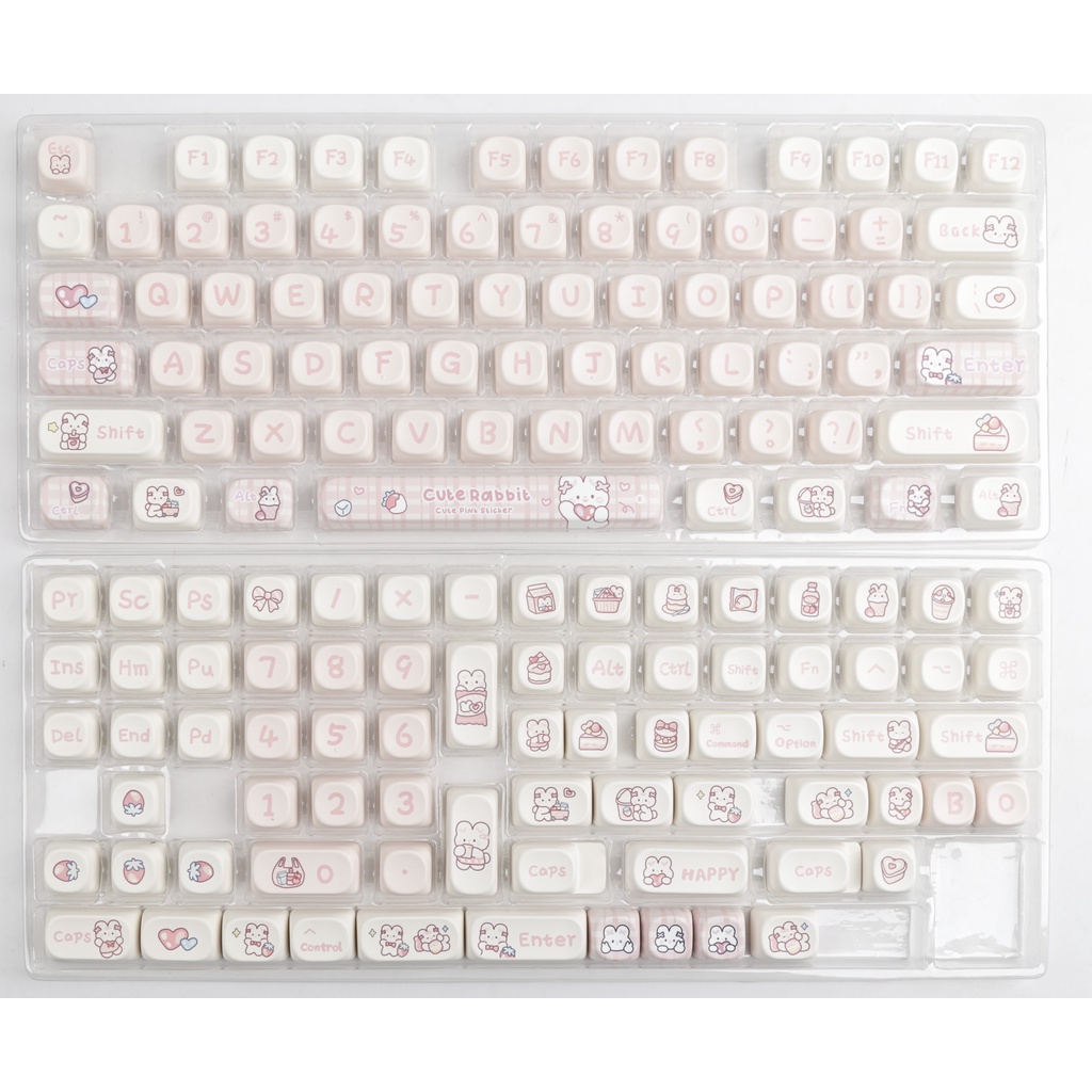 PBT MOA round keycap supplementary 7 keys Bunny Purple Rabbit cute Cat ...