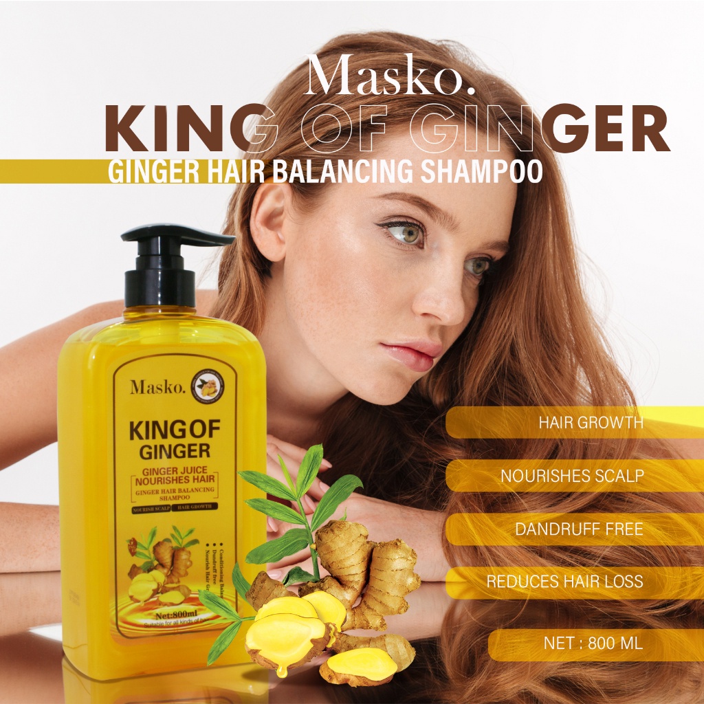 Shampoo 800ML Ginger Hair Fast Regrowth Hair Thick Anti-Hair Loss Anti ...