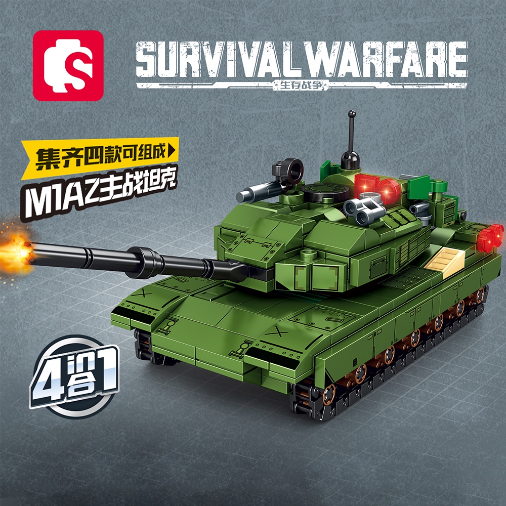 [4 IN 1] Sembo Block 2916-2919 Survival Warfare Series Tank Military ...