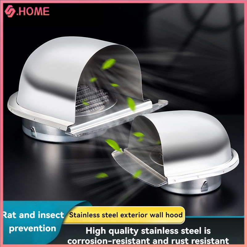 Stainless steel ventilation and windproof cap New exterior wall U ...