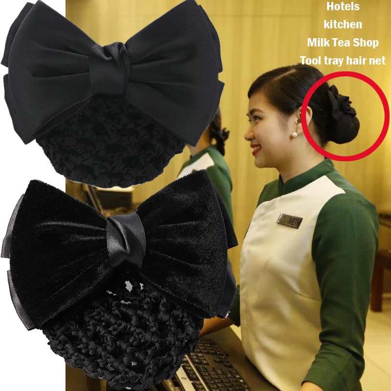 Hair Net Ribbon Office Work Restaurant Clip With Net Ribbon Hair Net ...