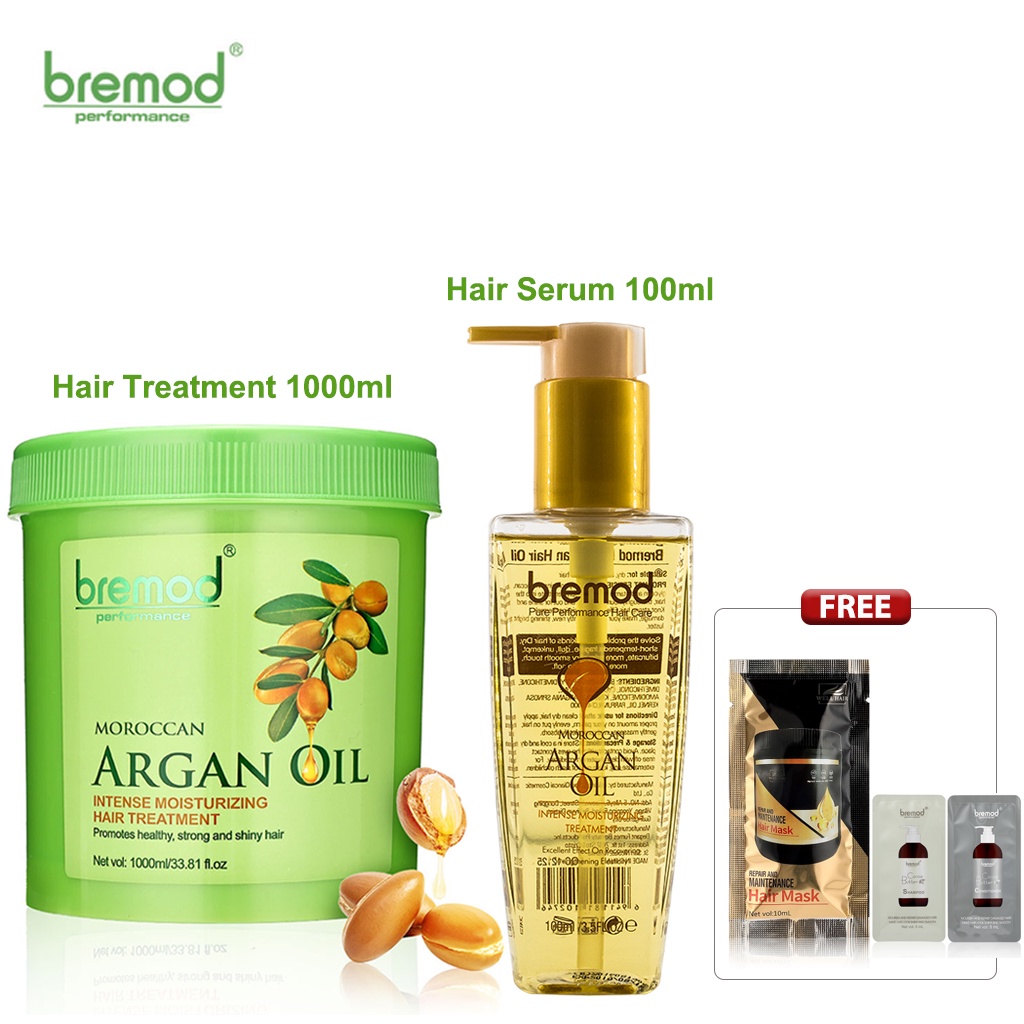 Bremod Moroccan Argan Oil Hair Treatmnet & Hair Serum For For Dry And ...