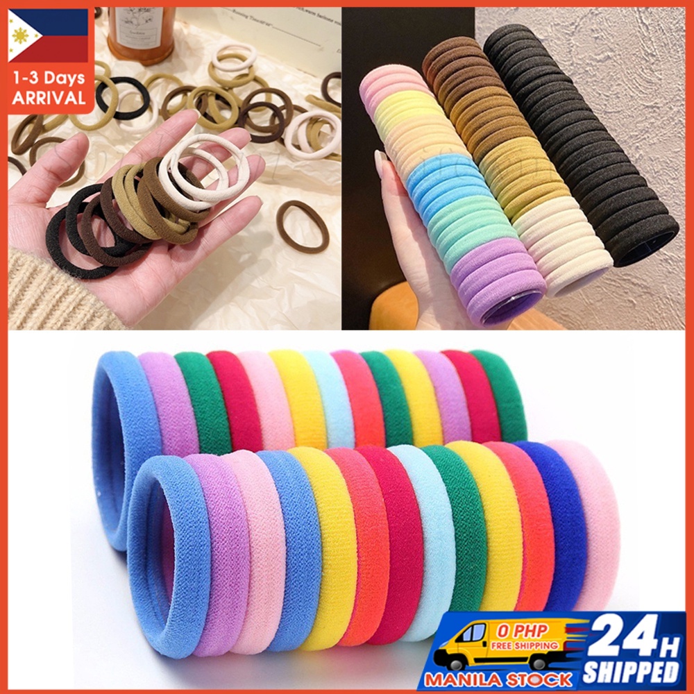 50Pcs Hair Bands Girls Candy Color Elastic Rubber Band Hair Bands Child ...