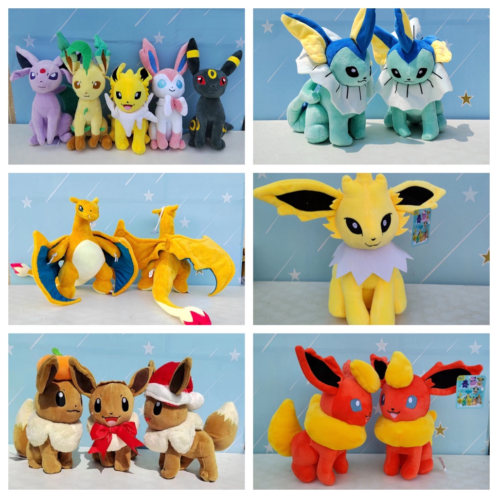 Digimon Baby Pokémon Eevee Family Plush Toy Pokemon Charizard Dragon ...