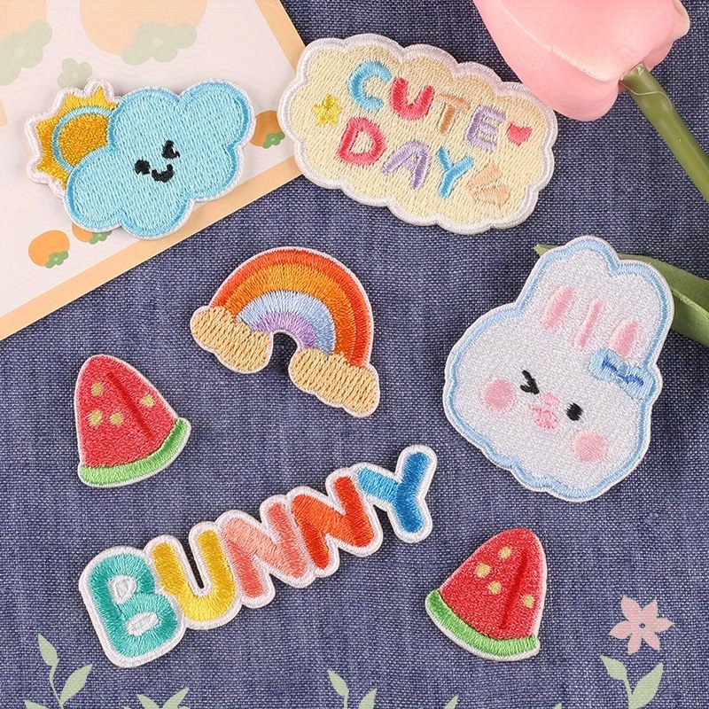 6/10 Pcs Clothing Patches Cartoon Embroidery Label Cloth Patch Down ...