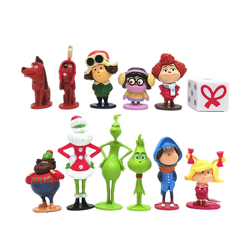 12 Pcs/Set How The Grinch Stole Christmas The Grinch Action Figure ...