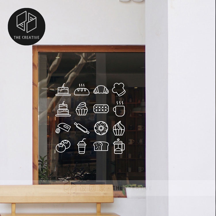 Bread Dessert Shop Baked Cake Vinyl Wall Sticker Handmade Hot Coffee ...