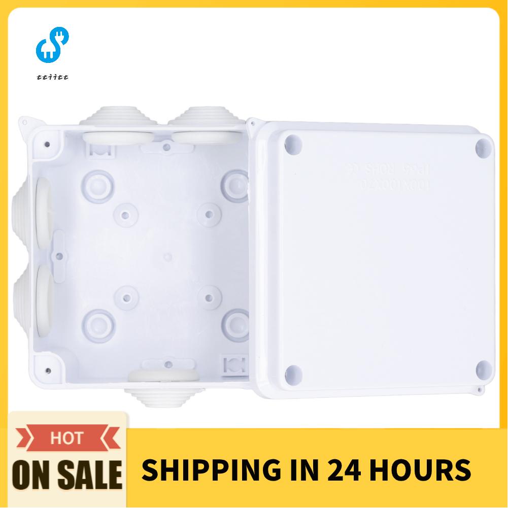 Ttiitt IP65 Junction Box 100x100x70mm Waterproof Pre Drilled Electrical ...