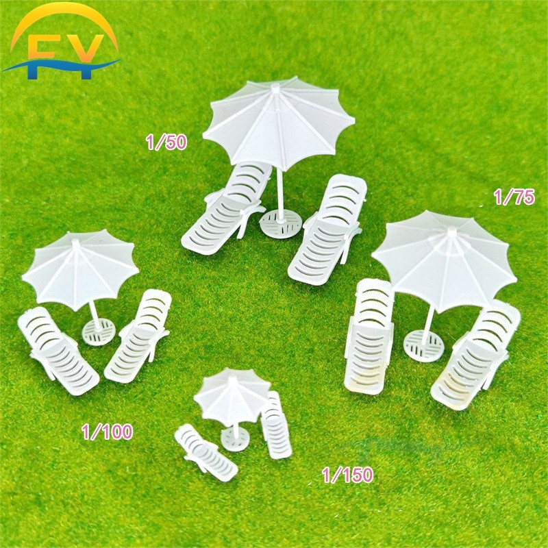 FY 1:150 to 1:50 Diorama Scale Model Parasol Umbrella Miniature White ...