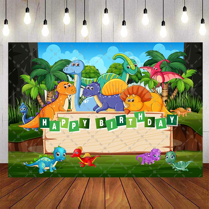 Cute Baby Dinosaurs Birthday Backdrop For Photography Baby Shower Kids ...