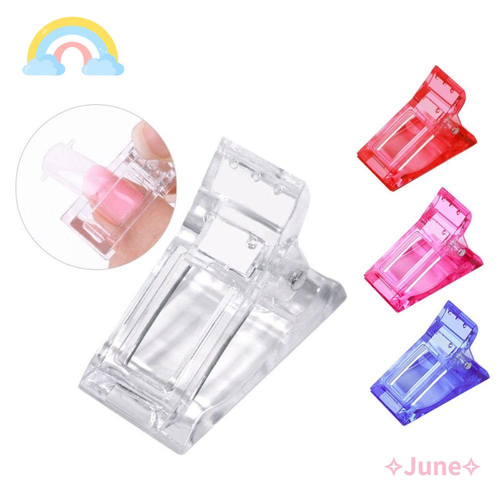 JUNE Nail Tips Clip, Plastic Nail Mold Fixing Clip, Crystal Quick ...