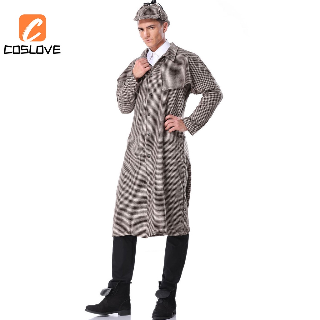 Sherlock Holmes Cosplay Full Set Costume Suit for Man Long Coat The ...
