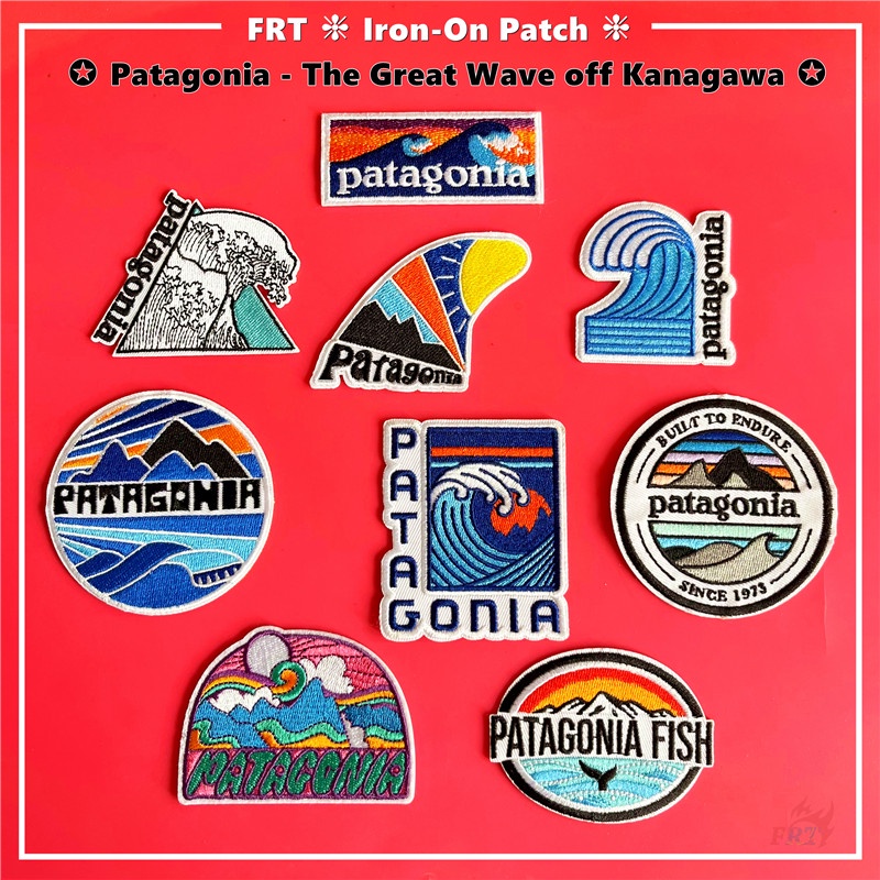 ☸ Patagonia - The Great Wave Off Kanagawa Iron-on Patch ☸ 1Pc DIY Sew ...