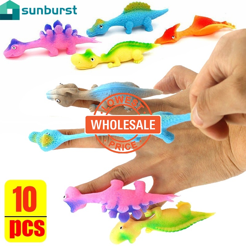 [Wholesale] 5/10Pcs Mini Finger Rubber Animals Toys - Stretch Dinosaur ...