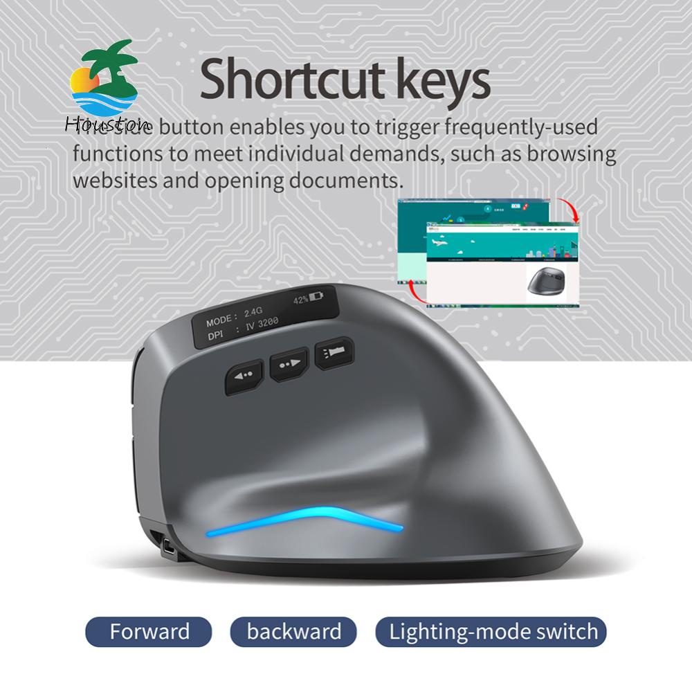 ZELOTES F-26C Ergonomic Vertical Mouse 2.4G Wireless Rechargeable Mouse ...