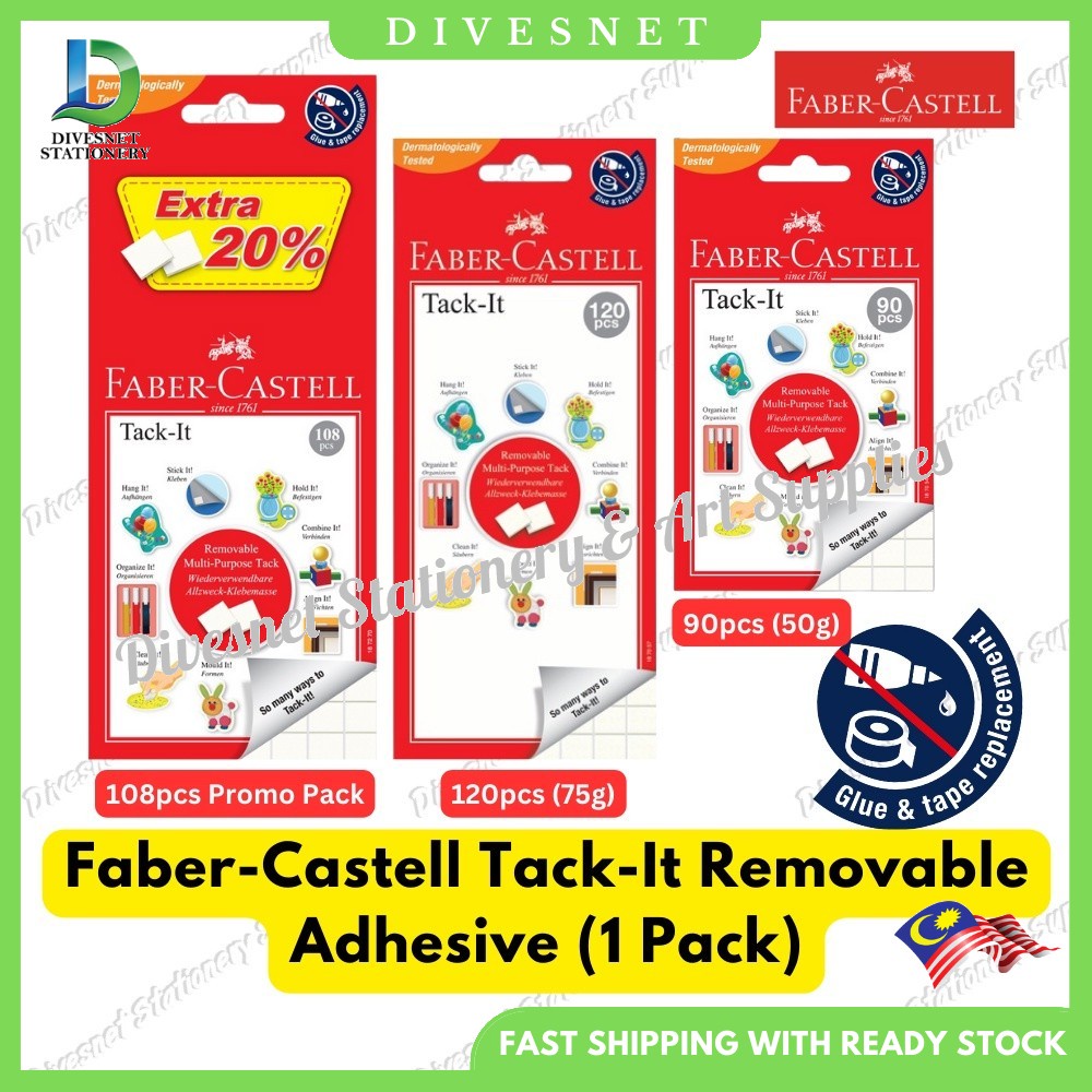 Faber-Castell Tack-It Removable Adhesive White Pelekat Tack-It | Shopee ...
