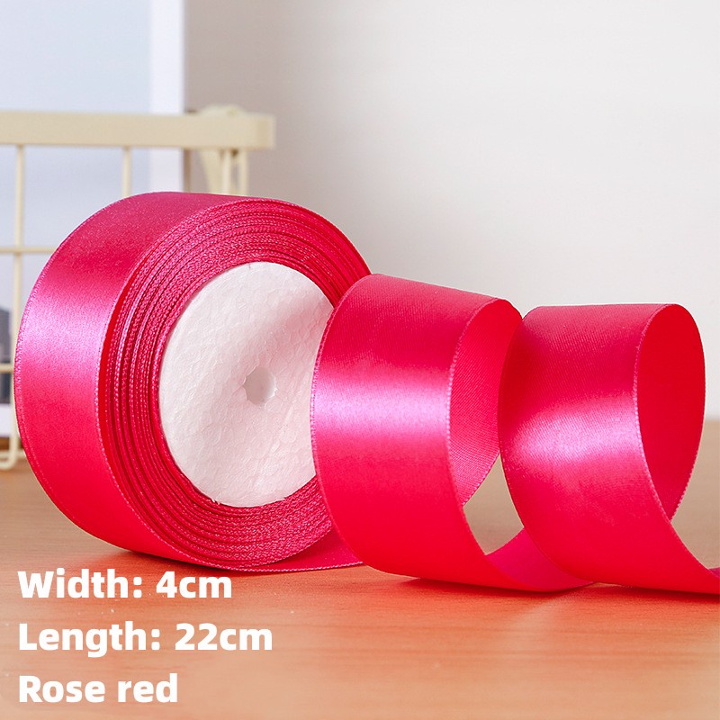JWS 4cm 25yards Satin Ribbon Roll Gift Packaging Ribbon Flower Making ...