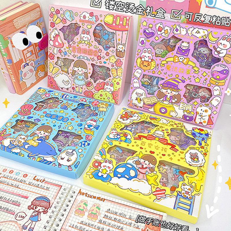 100pcs/box Stickers Girls ins Cute Waterproof PET DIY Materials ...
