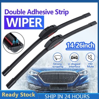 Car Windshield Wiper Blades U-type Double Rubber Strip wiper Universal ...