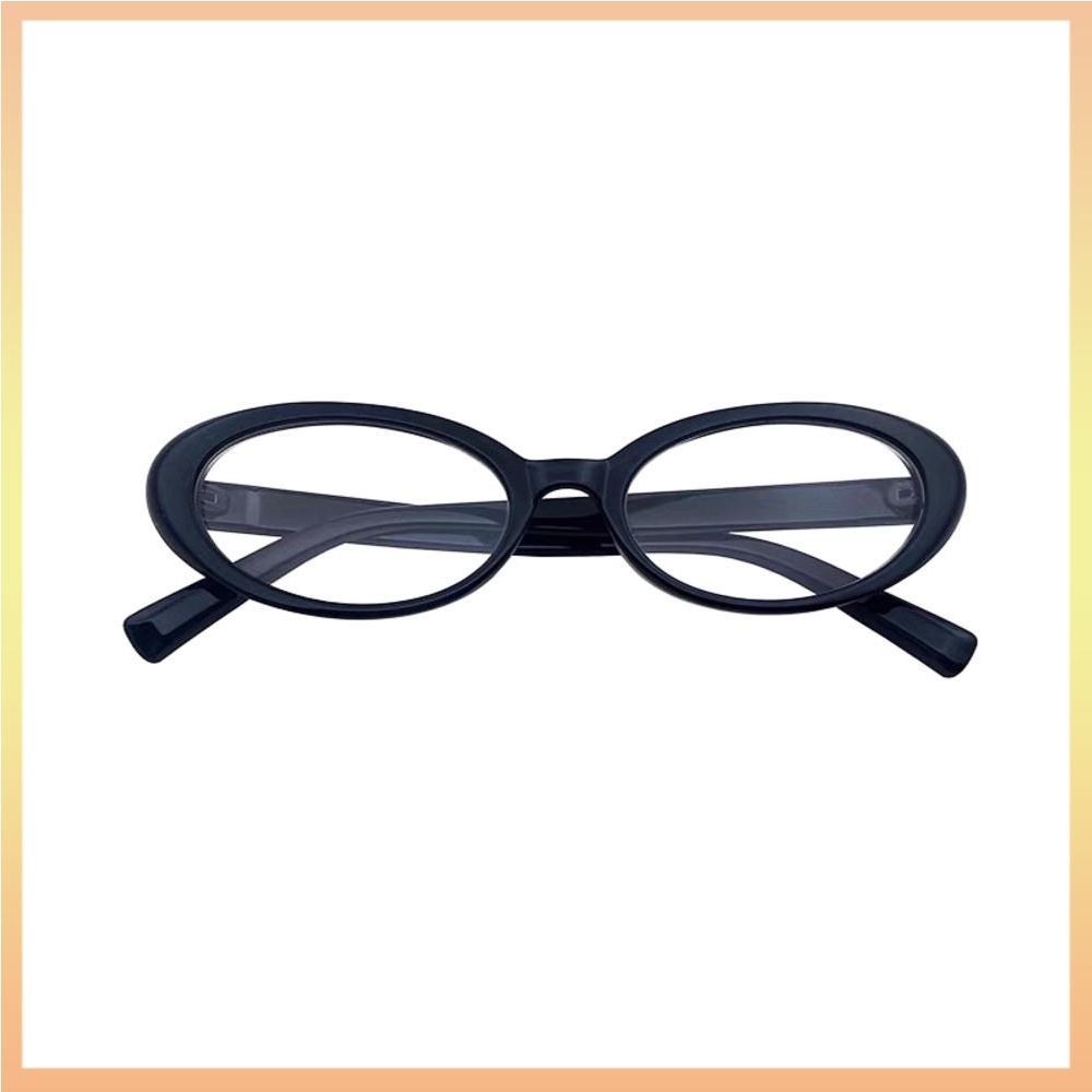 Y2K Retro Oval Frame Anti-Blue Light Glasses Sweet Cool Girls Black ...