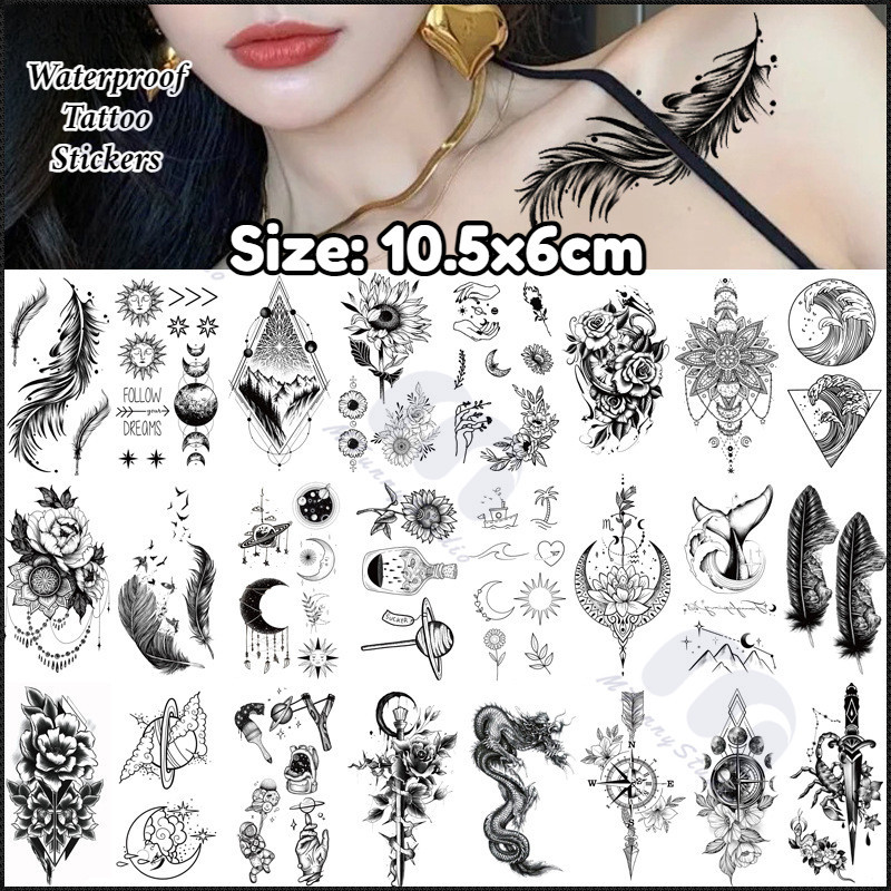 【MF Magic Tattoo】Small Tattoo Sticker Waterproof Long Lasting 10.5*6cm ...