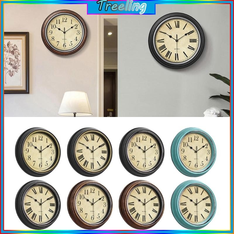 Treeling Wall Clock 12 Stylish Ticking Clocks Easy to Read Roman Arabic ...