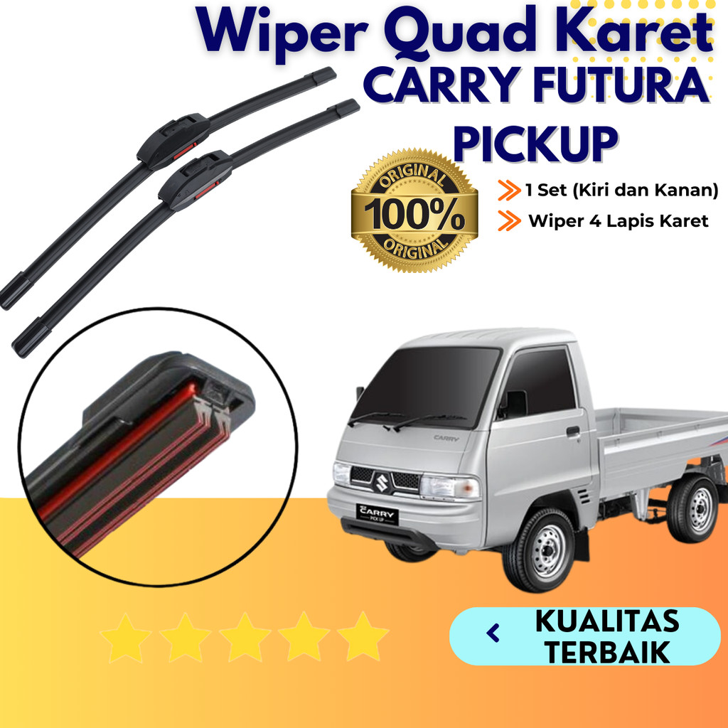 Quad Wiper Rubber 4 Rubber Frameless Car SUZUKI Carry Futura New Carry ...