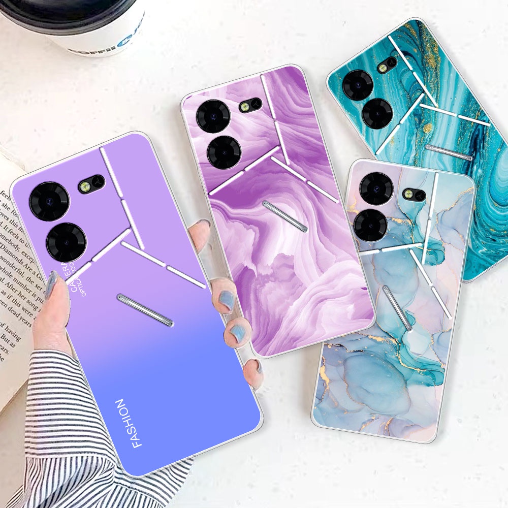 Tecno Pova 5 Pro 2023 Case Tecno Pova 5 Pro LH8n, LH7n Flower Marble Phone Back Cover Casing ...