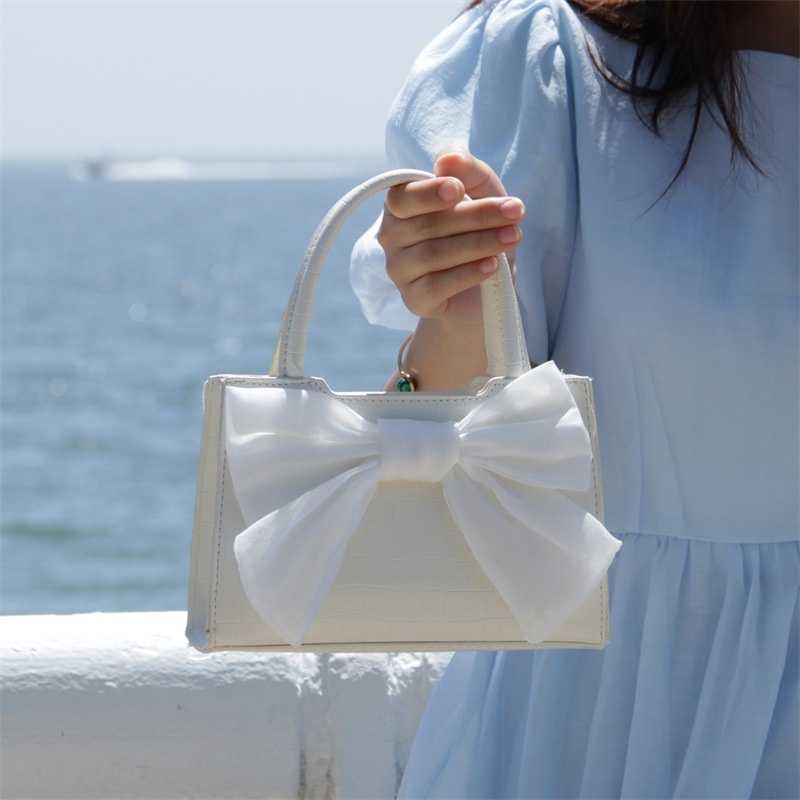 Women's Fashion Shoulder Bag Cute Ribbon Bow Design Handbag Small ...