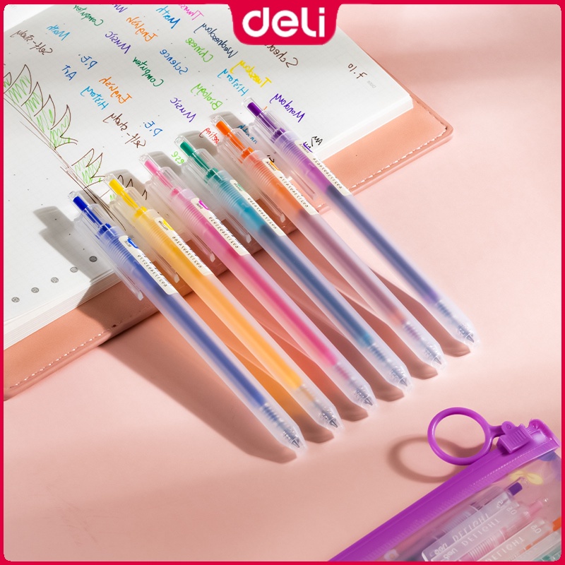 Deli EG118 Press Color Gel Pen 0.5mm Bullet Pens for School Office ...