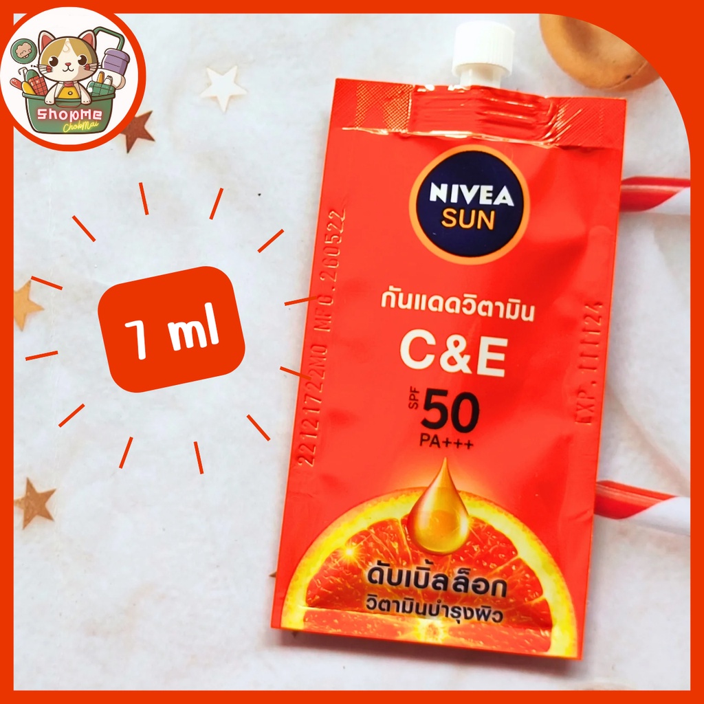 [Sachet] Nivea Sun SPF50 PA +++ C&E Sunscreen 7 ml. | Shopee Philippines