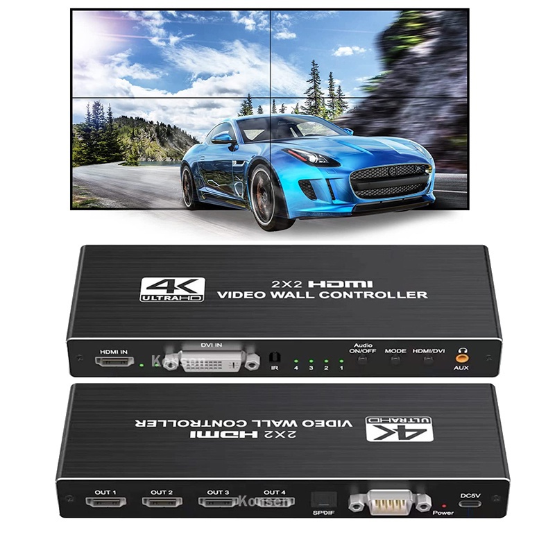 2x2 Video Wall Controller Processor 1x2 1x3 1x4 2x1 3x1 4x1 4K DVI HDMI ...