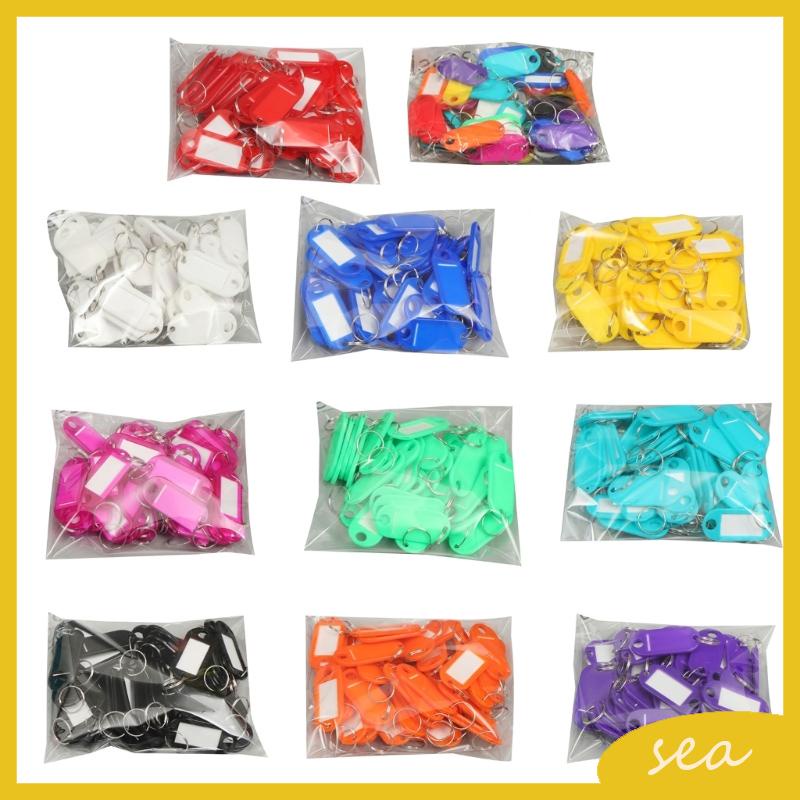 SC 50 Pieces Identifiers-ID Tags Keys Tags with Ring and Label Window ...