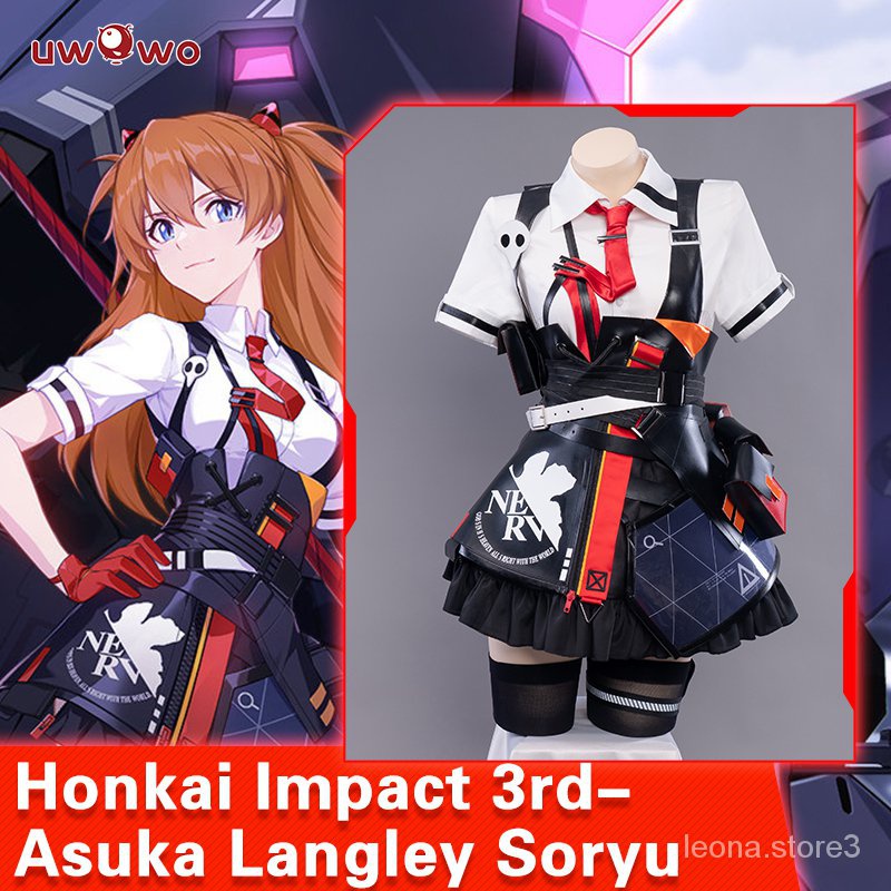 UWOWO Honkai Impact 3rd X EVA Asuka Langley Soryu Cosplay Costume Shirt ...