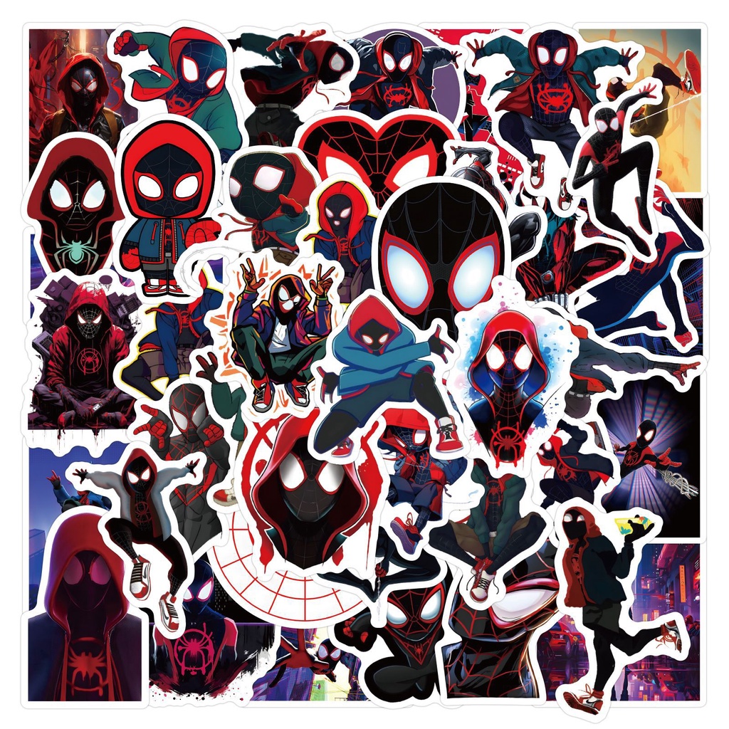 Y&P| Miles Morales Spider-Man Stickers Set Cartoon Graffiti Waterproof ...
