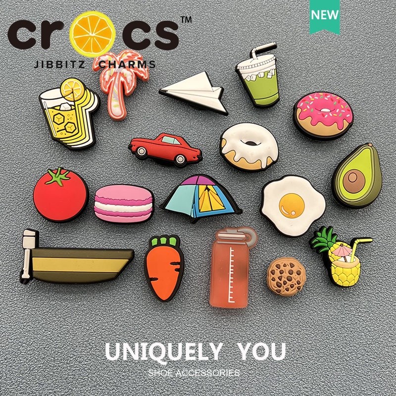 Jibbitz crocs Shoe Buckle Shoe Flower Donut Cartoon Gourmet Decoration ...
