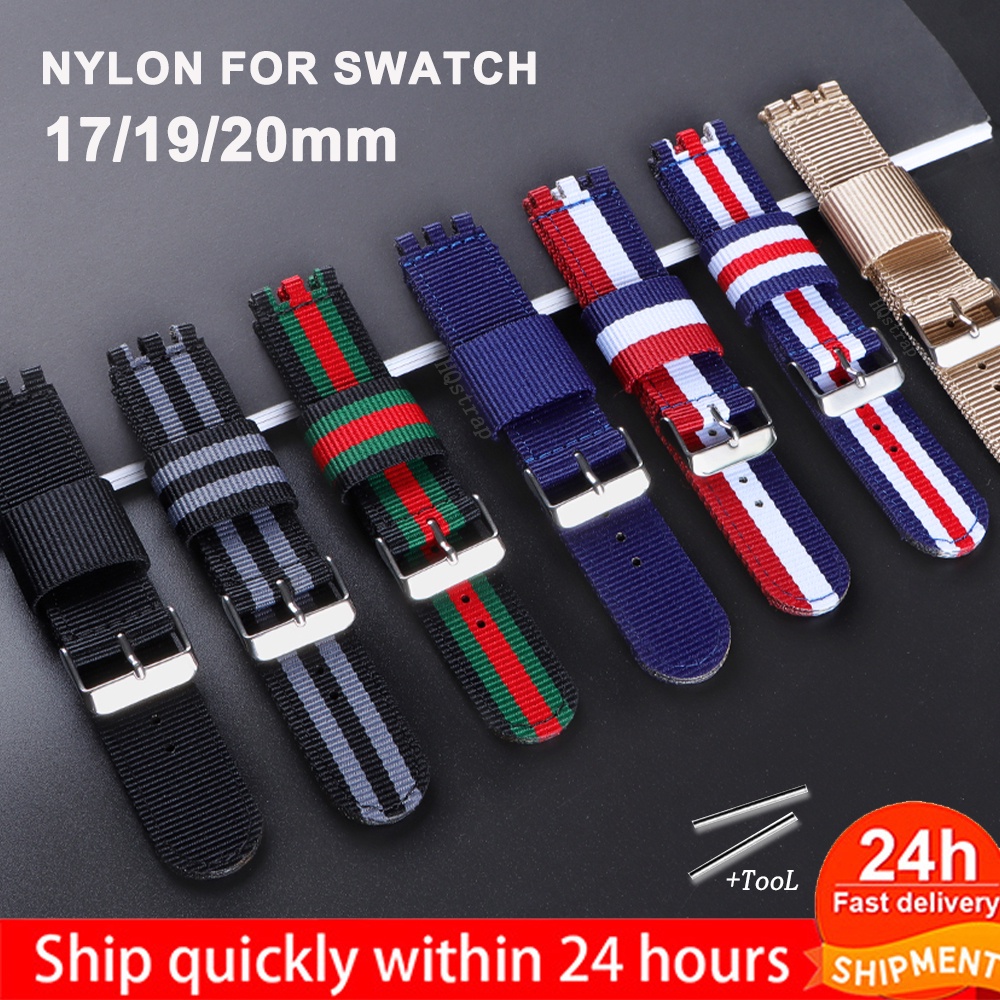 17mm 19mm 20mm Nylon Straps for SWATCH Watch Band Sport Belt ...
