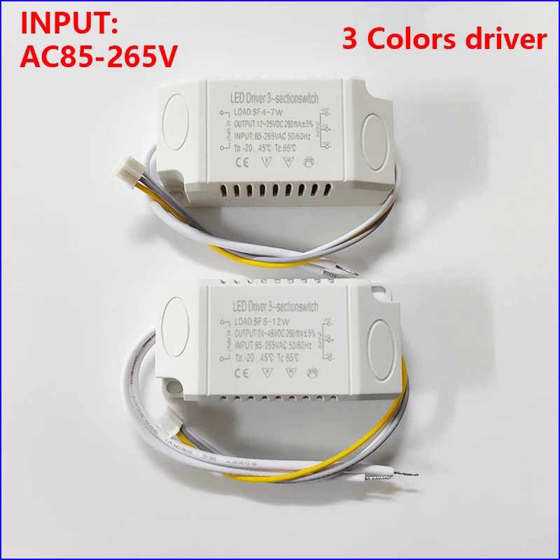 AC Input 85-265V Isolation driver With 3Colors LED transformer (8-12W)× ...