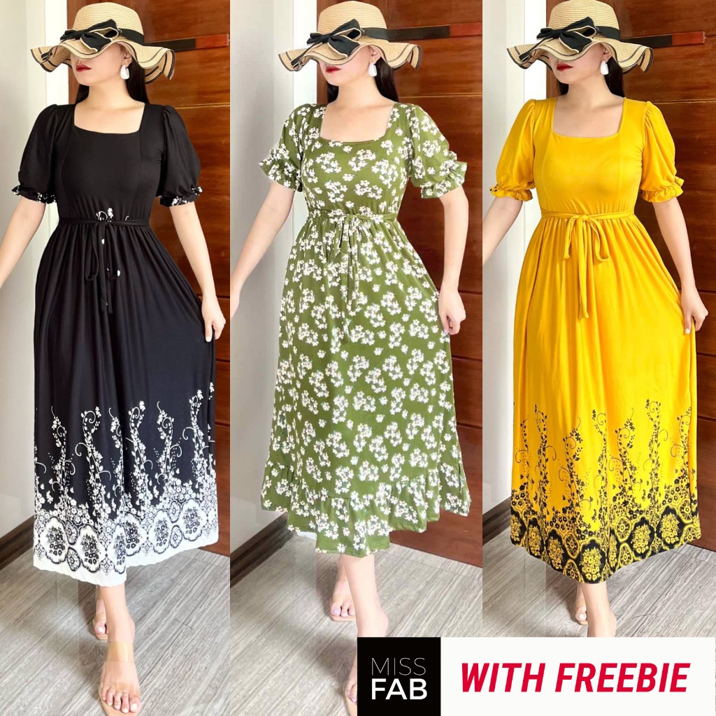 MISSFAB Michelle Printed Casual Sunday Formal Dress Stretchable Fabric ...