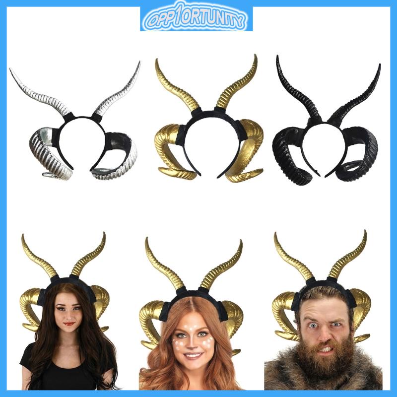 Opp 3d Goat Horn Headband Adult Gothic Hairhoop Cosplay Props Costume