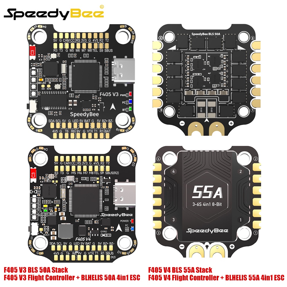 SpeedyBee F405 V3/V4 FC ESC Stack 3-6S Lipo BLS 50A/55A ESC for RC FPV ...